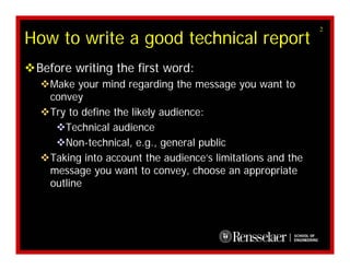 how to write a good technical report -hmftj | PDF