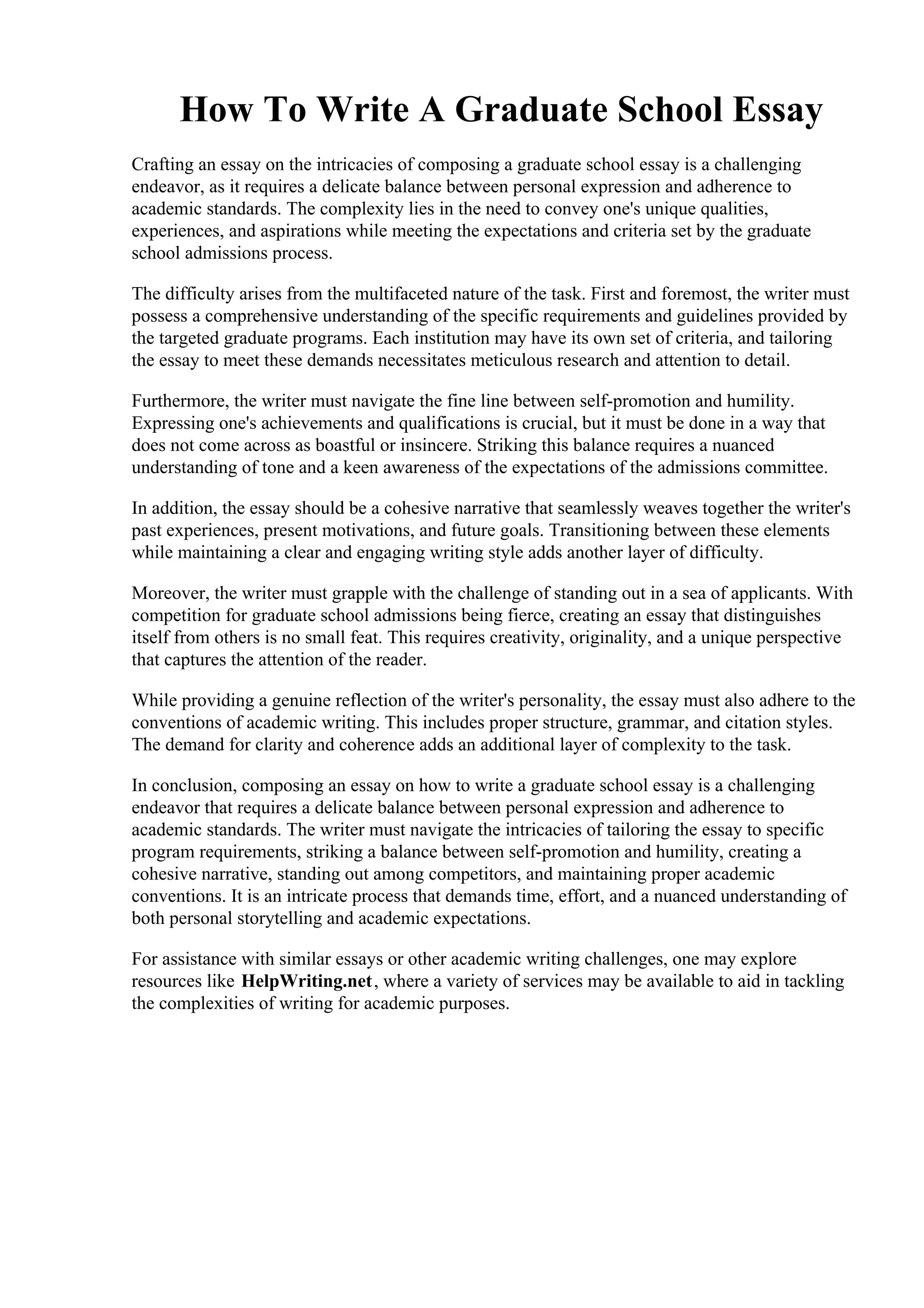 How To Write A Graduate School Essay.pdf