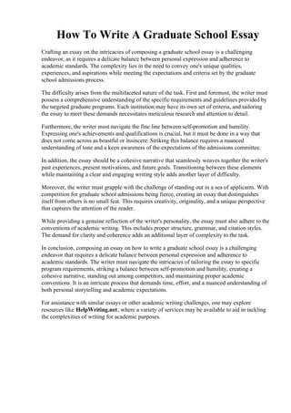 How To Write A Graduate School Essay.pdf