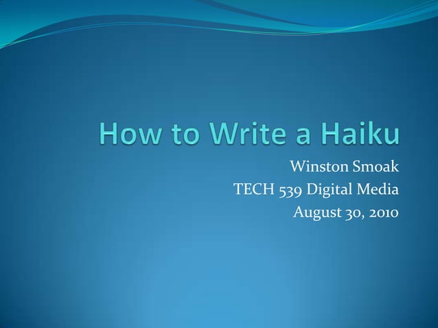 How to write a haiku | PPTX
