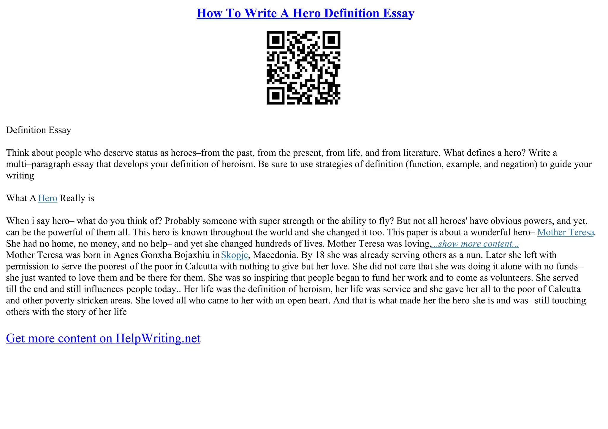 How To Write A Hero Definition Essay | PPT