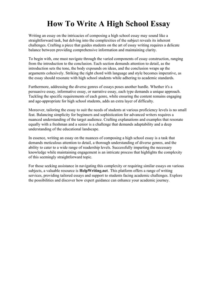 How To Write A High School Essay.pdf