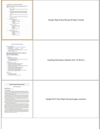 How To Write A High School Research Paper | PDF