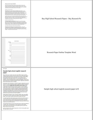 How To Write A High School Research Paper | PDF