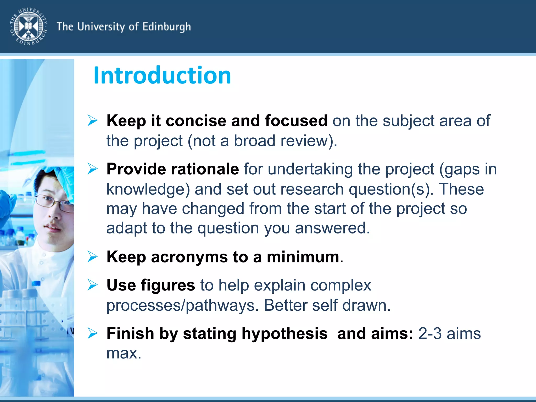 How to write a 1st class dissertation on a laboratory based honours ...