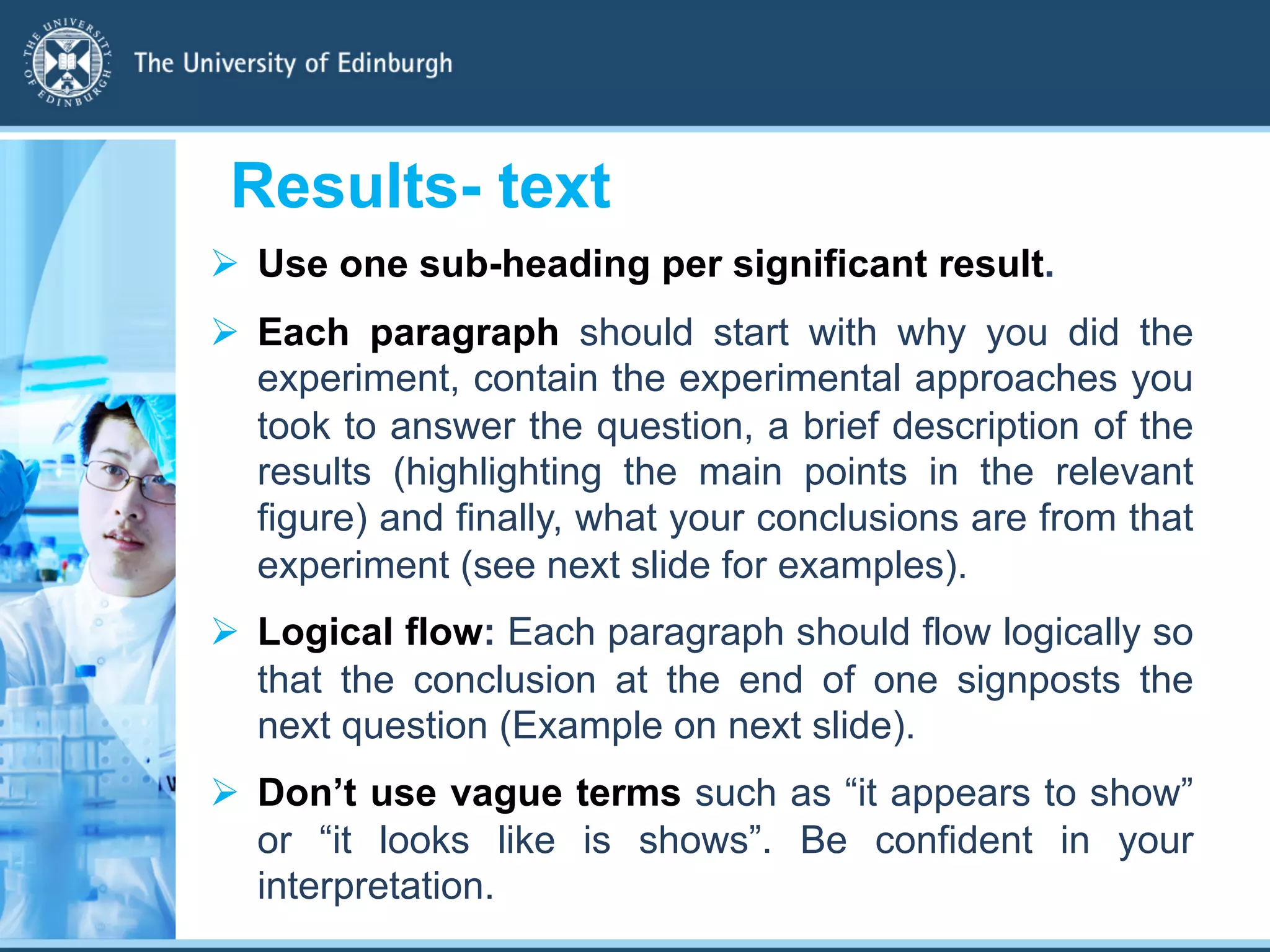 How to write a 1st class dissertation on a laboratory based honours project | PPT