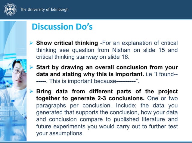 How to write a 1st class dissertation on a laboratory based honours project | PDF