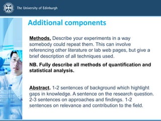 How to write a 1st class dissertation on a laboratory based honours project | PDF
