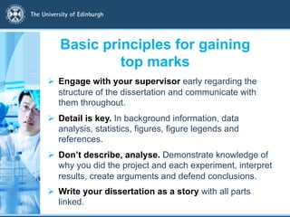 How to write a 1st class dissertation on a laboratory based honours project | PDF