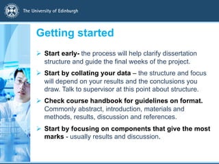 How to write a 1st class dissertation on a laboratory based honours ...