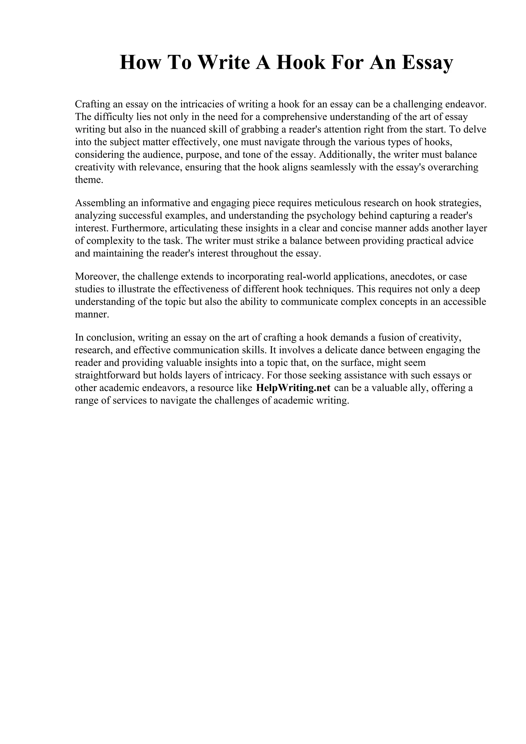 How To Write A Hook For An Essay.pdf