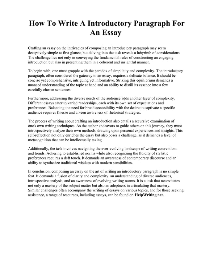 How To Write A Introductory Paragraph For An Essay.pdf