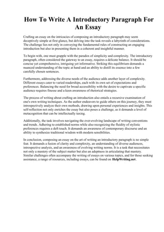 How To Write A Introductory Paragraph For An Essay.pdf