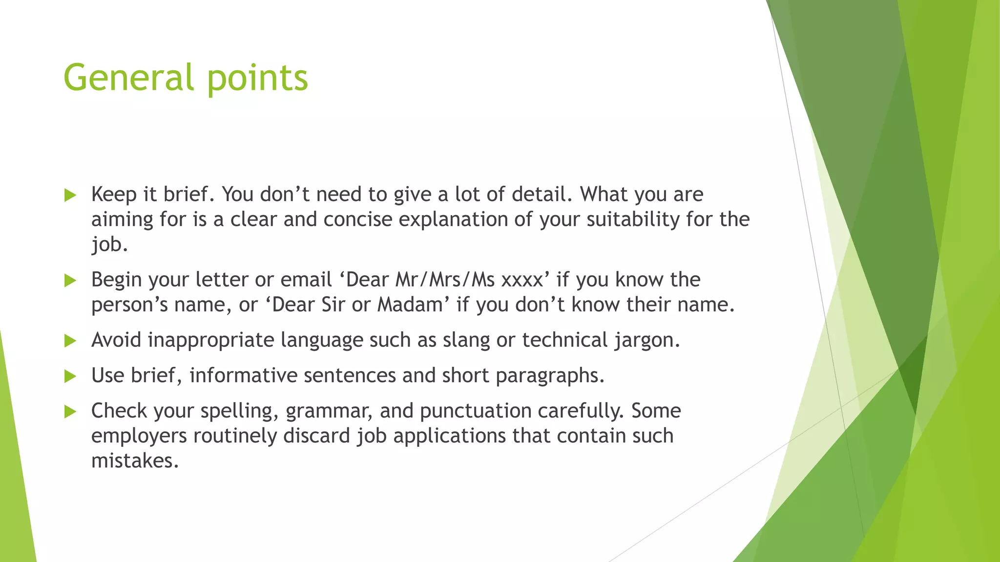 How to write a job application | PPT