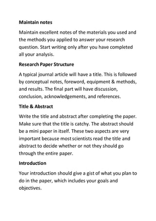 How to Write a Journal Article | DOCX | Publishing Industry | Industries