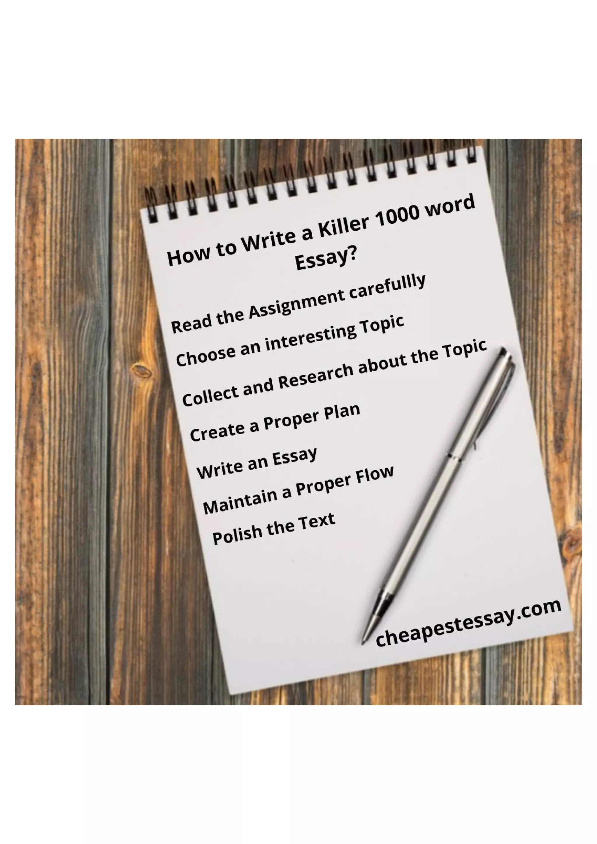 How to Write a Killer 1000 word Essay? | PDF