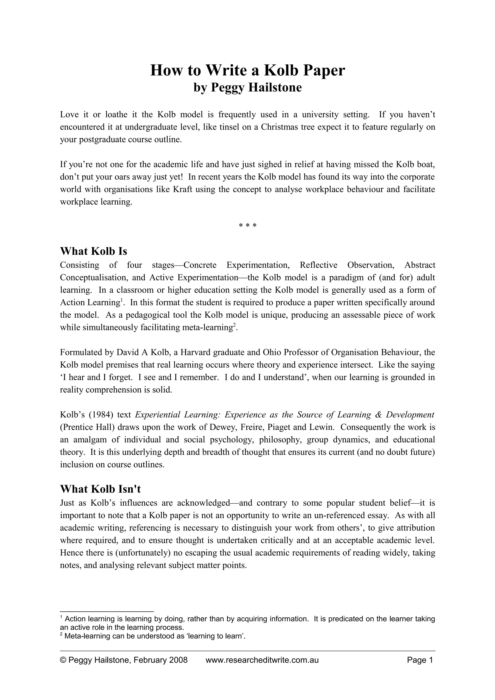 How to write_a_kolb_paper | PDF