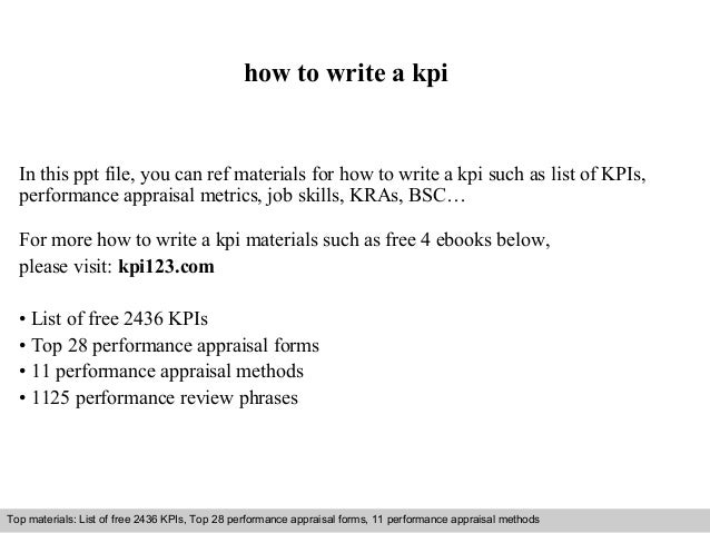 How To Write A Kpi How To Write A Kpi