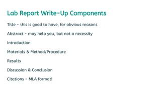 Lab report guidelines powerpoint presentation | PPTX