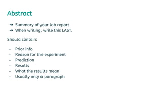Lab report guidelines powerpoint presentation | PPTX