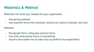 Lab report guidelines powerpoint presentation | PPTX
