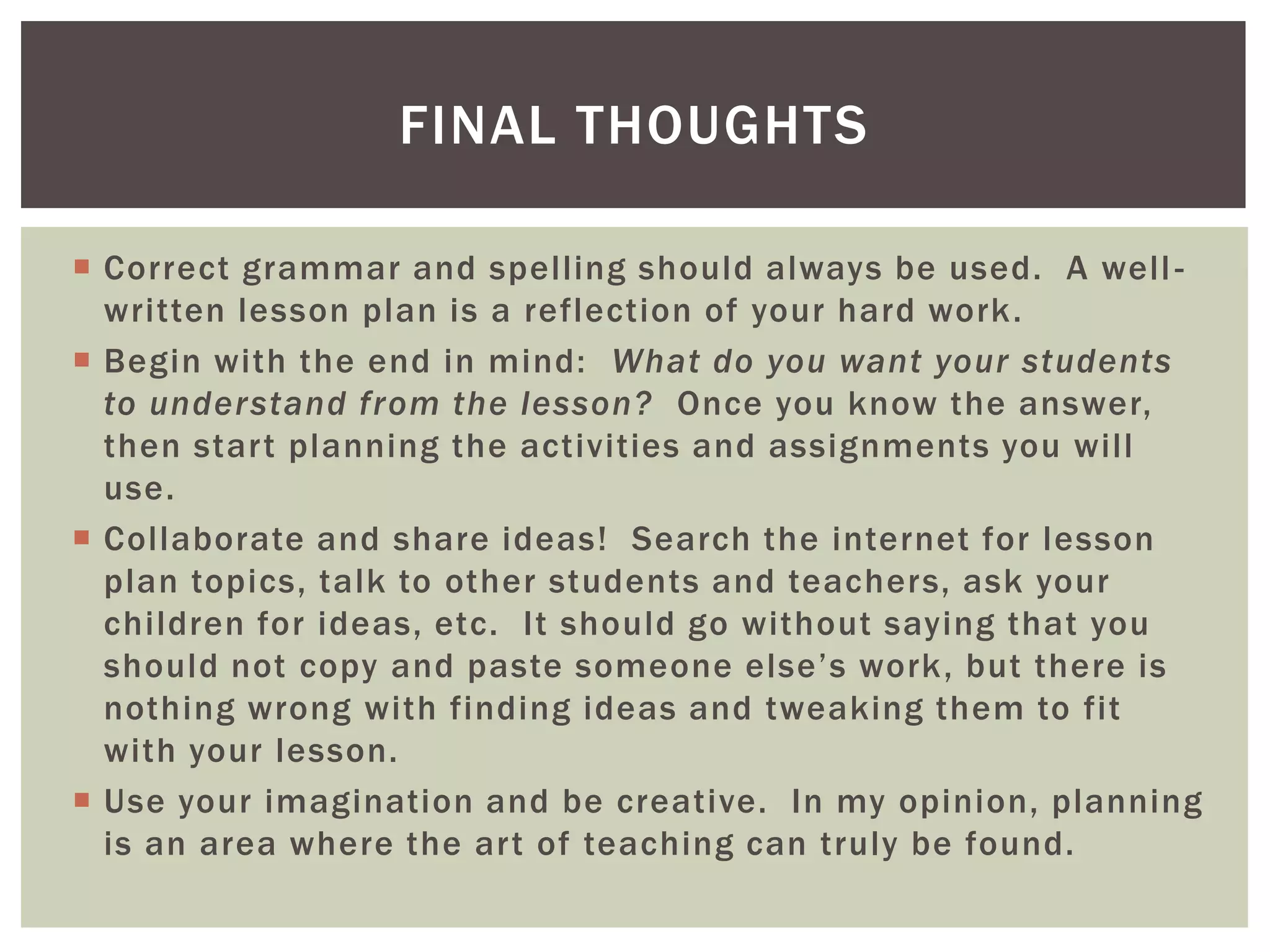How to write a lesson plan | PPTX