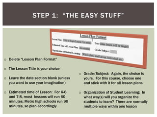 How to write a lesson plan | PPTX