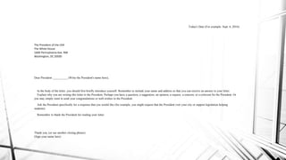 How to write a letter to the president | PPT