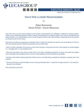 How to Write a LinkedIn Recommendation | PDF