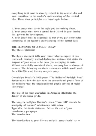 HOW TO WRITE A LITERARY ANALYSIS ESSAYThe purpose of a literary | DOCX ...