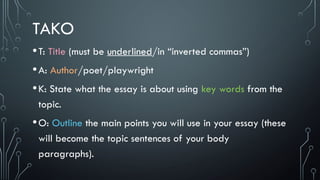 How to write a literature essay - grade 11 | PPTX
