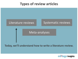 How to write a literature review | PPTX