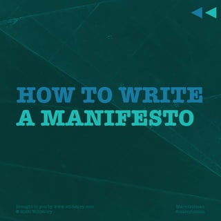 How To Write A Manifesto | PDF