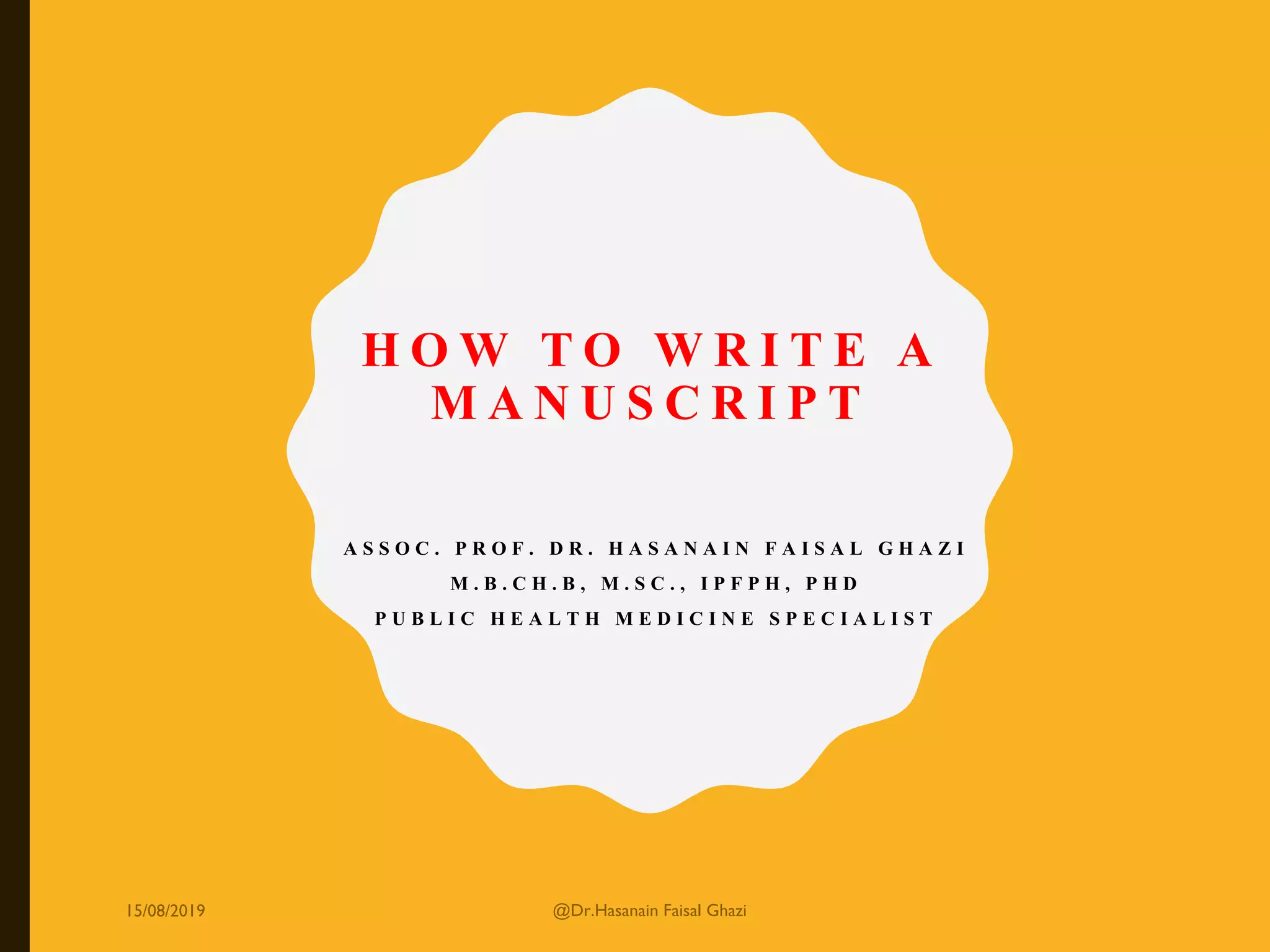 How to write a manuscript 2019 | PDF