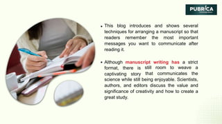 How to write a manuscript components and structure of manuscript ...