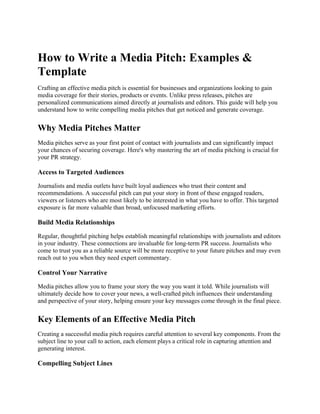 How to Write a Media Pitch_ Examples & Template | PDF