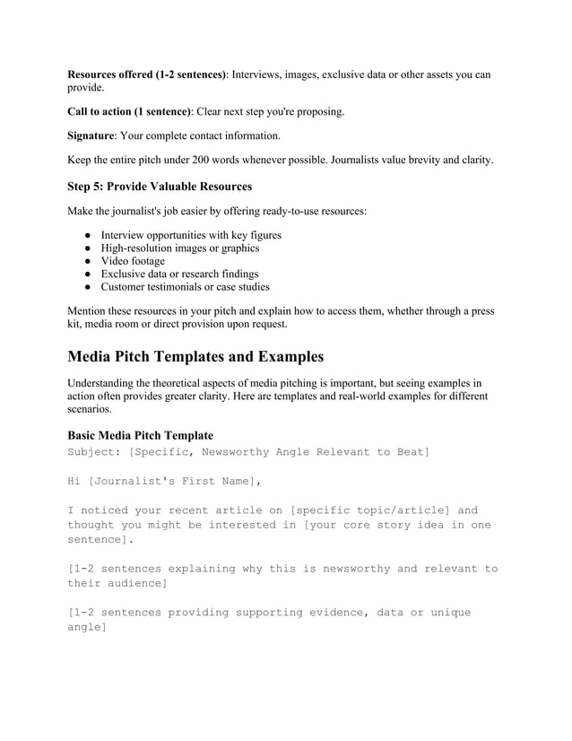 How to Write a Media Pitch_ Examples & Template | PDF