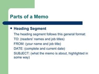 How To Write A Memo | PPT