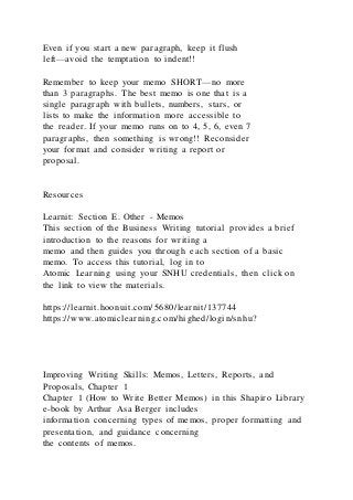 How to Write a Memo A memorandum or memo, as it is trad | DOCX