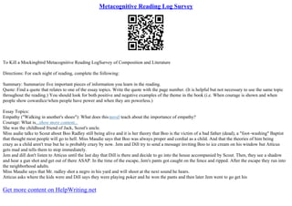 How To Write A Metacognitive Reflection | PDF