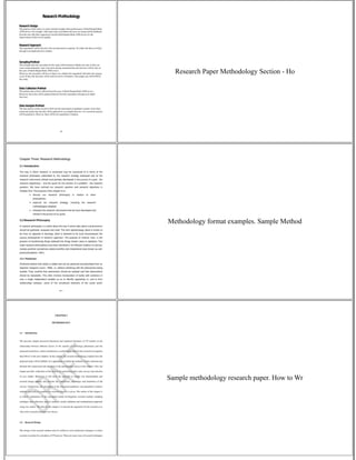 How To Write A Methods Section Of A Research Paper | PDF