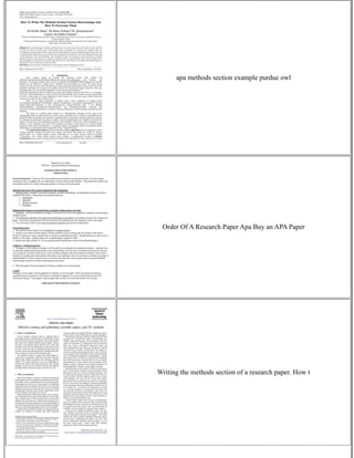 How To Write A Methods Section Of A Research Paper | PDF