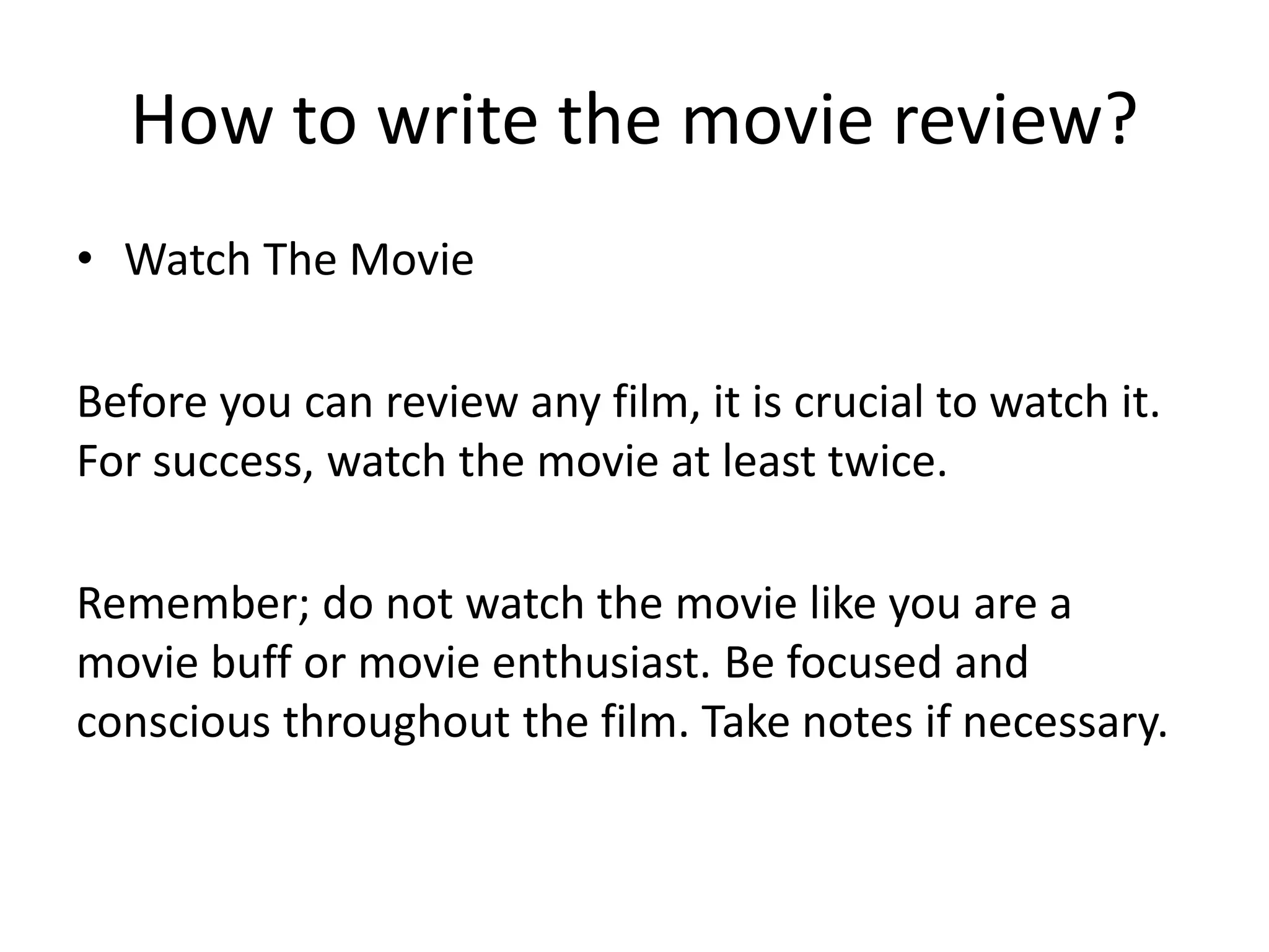 How to write a movie review? | PPTX