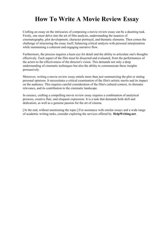 How To Write A Movie Review Essay.pdf