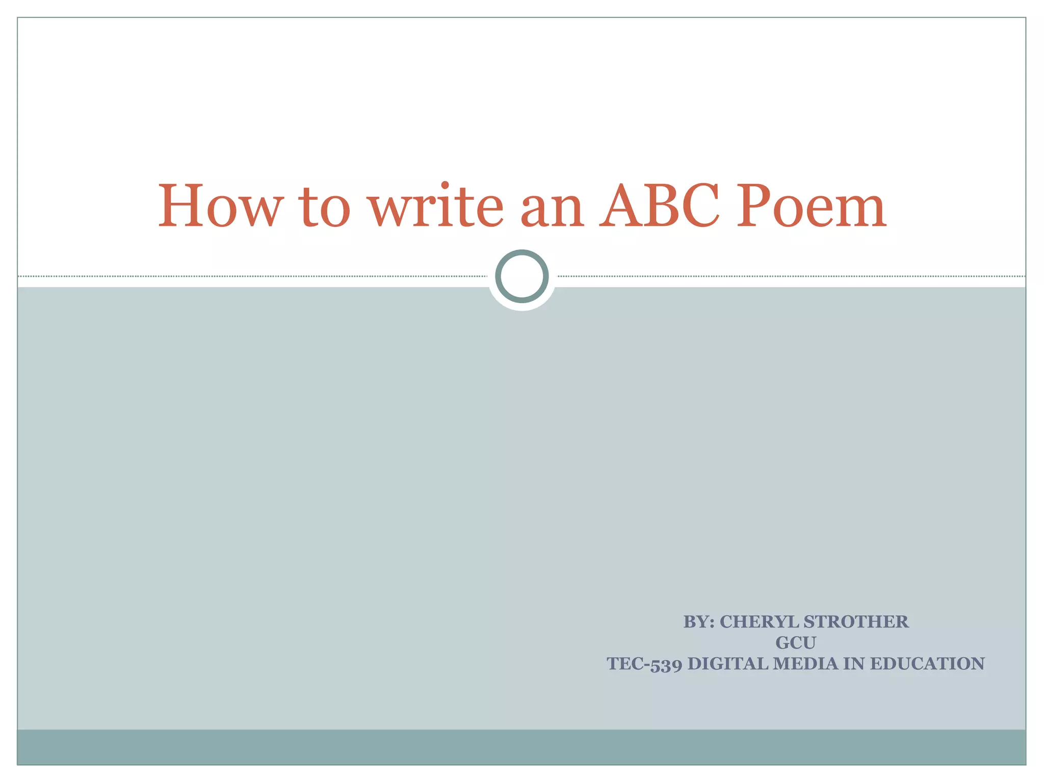 How to write an abc poem | PPT