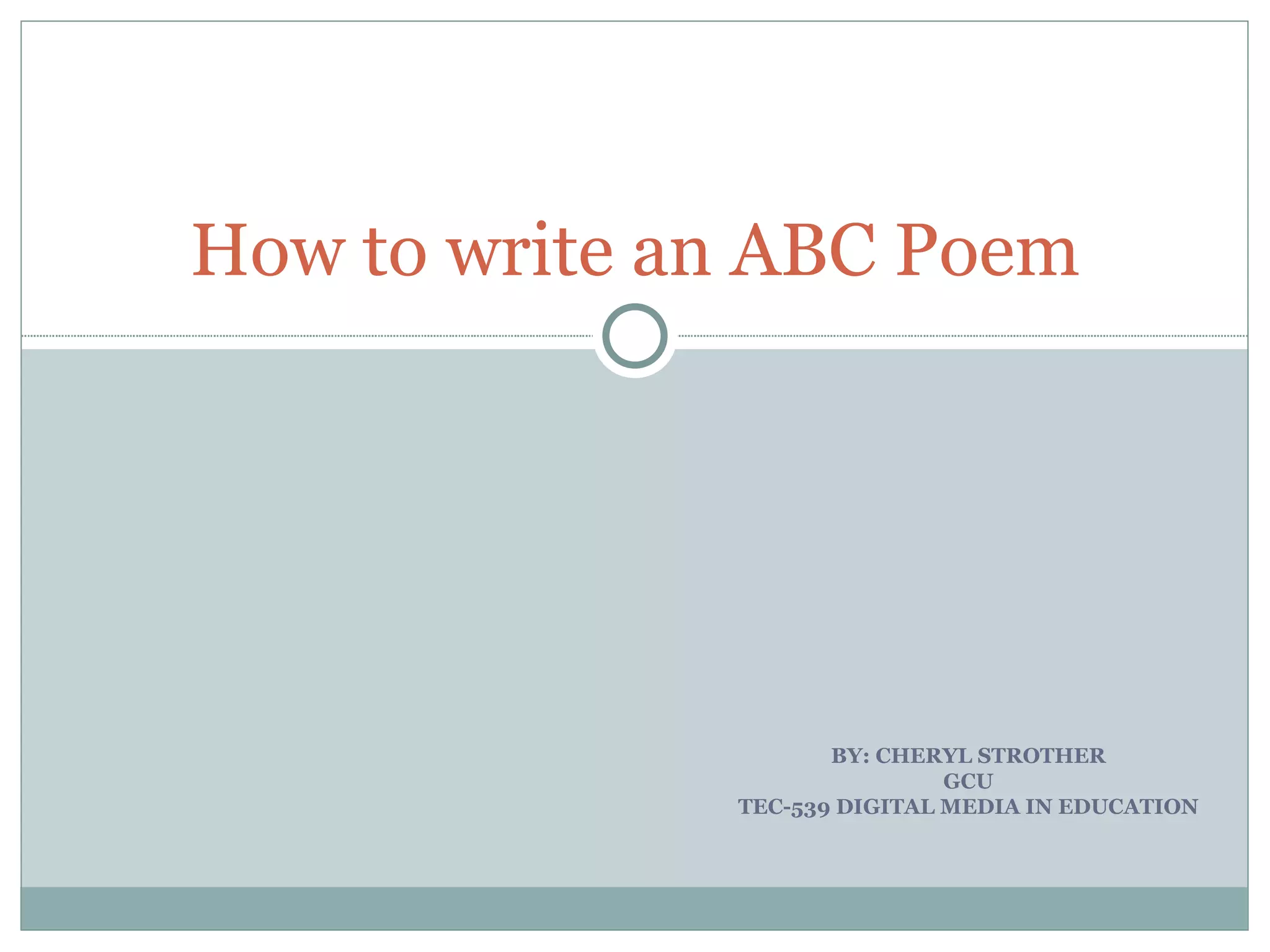 How to write an abc poem | PPT