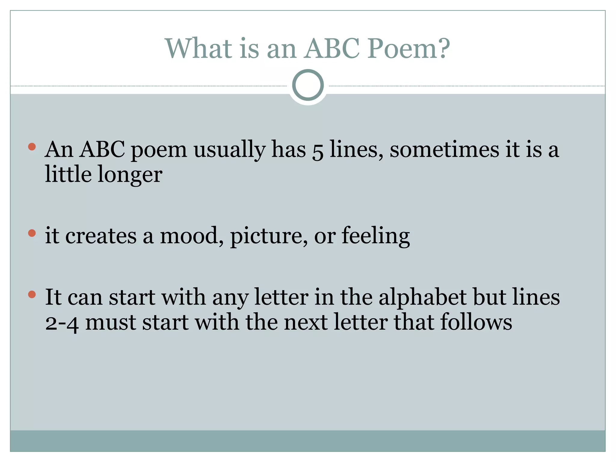 How to write an abc poem | PPT | Desserts and Baking | Food & Drink