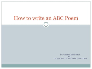 How to write an abc poem | PPT | Desserts and Baking | Food & Drink