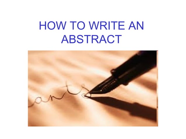 How to write an abstract | PPT
