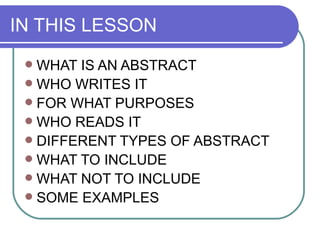 How to write an abstract | PPT